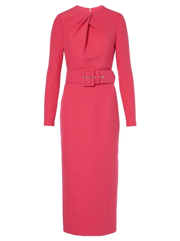 Safiyaa Belted Midi Dress - Pink