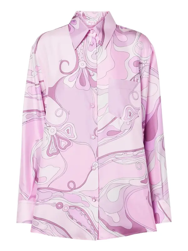 Emilio Pucci Orchidee Silk Twill Shirt - Pink