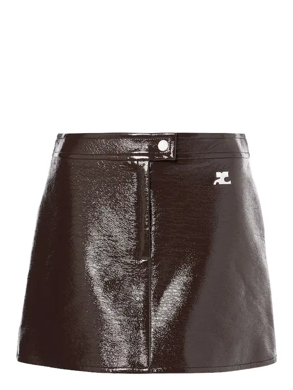 COURREGES Courrèges Reedition Vinyl Miniskirt - Brown
