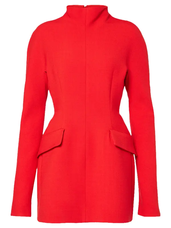 Sportmax Terfrite Wool-blend Gabardine Minidress - Red