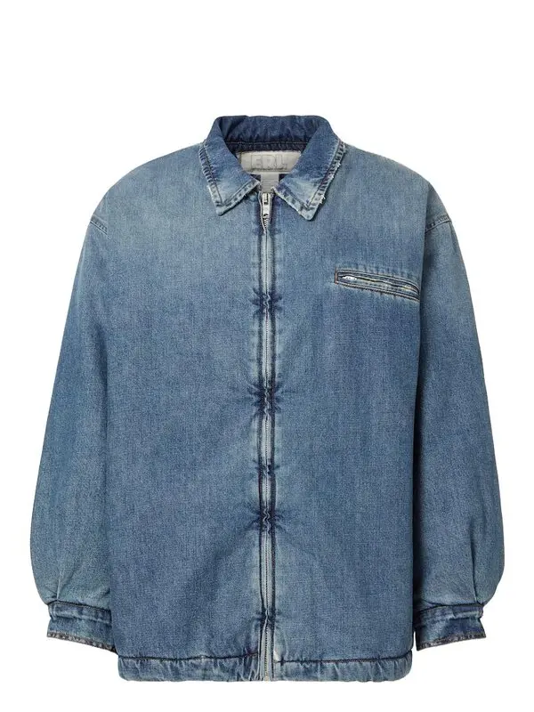 ERL Faux Shearling-lined Denim Jacket - Blue