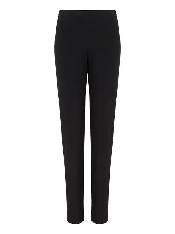 Giorgio Armani Wool Crepe Trousers - Black