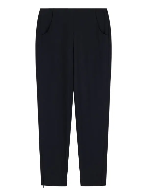 Giorgio Armani Wool Crepe Trousers - Navy Blue