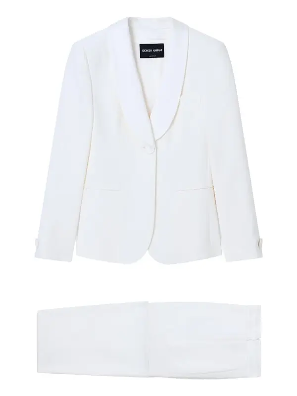 Giorgio Armani Pure Silk Crêpe Tuxedo - White
