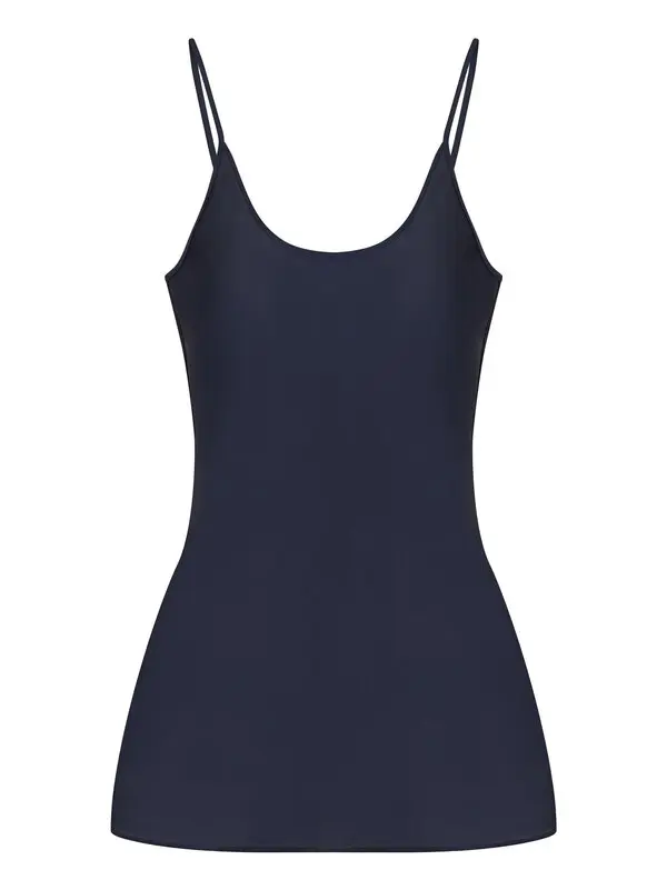 Giorgio Armani Silk Charmeuse Top - Navy Blue