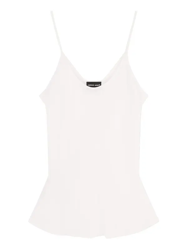 Giorgio Armani Silk Charmeuse Top - White