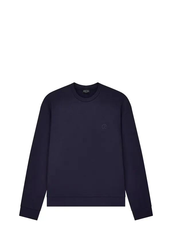 Giorgio Armani Cotton And Cashmere Crew-neck Sweatshirt - Blue