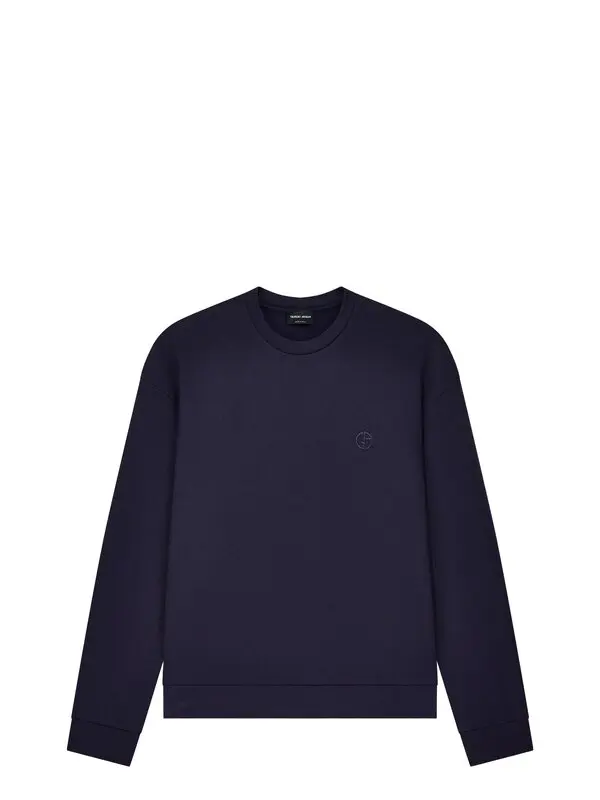 Giorgio Armani Cotton And Cashmere Crew-neck Sweatshirt - Blue