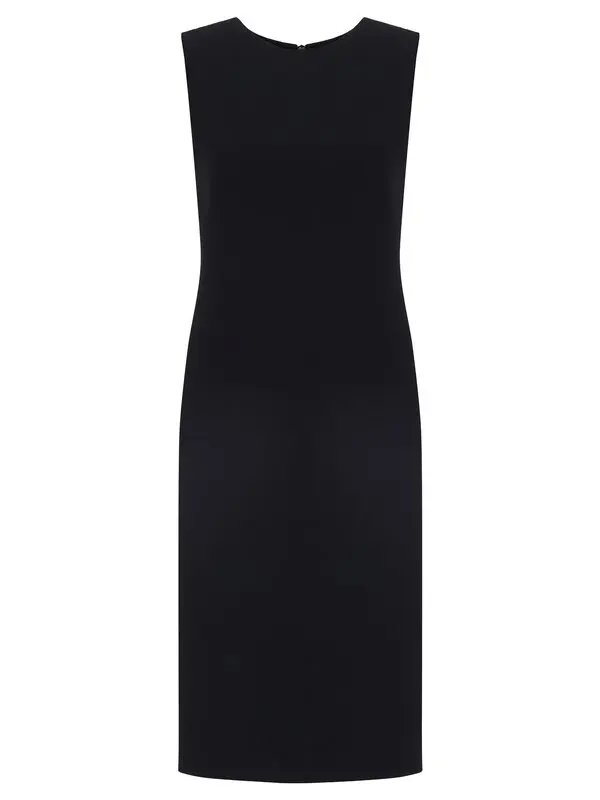 Giorgio Armani Silk Sheath Dress - Navy Blue