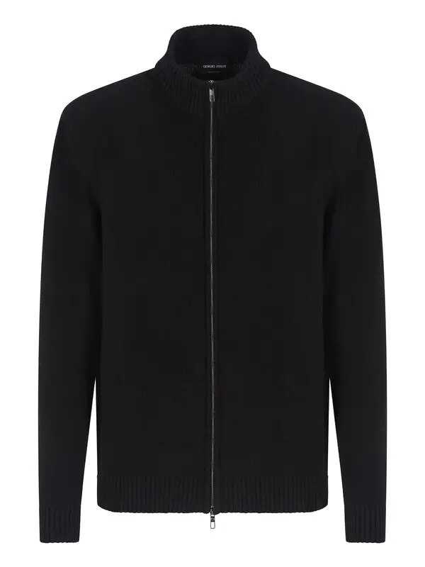 Giorgio Armani Cashmere Zip-up Cardigan - Black