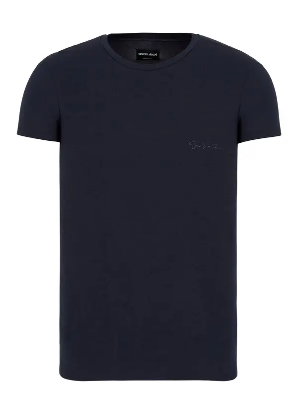 Giorgio Armani Stretch Jersey Loungewear T-shirt - Blue
