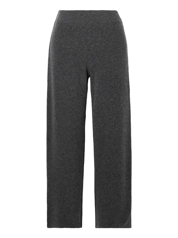 Falke Cropped Straight-leg Wool Pants - Gray