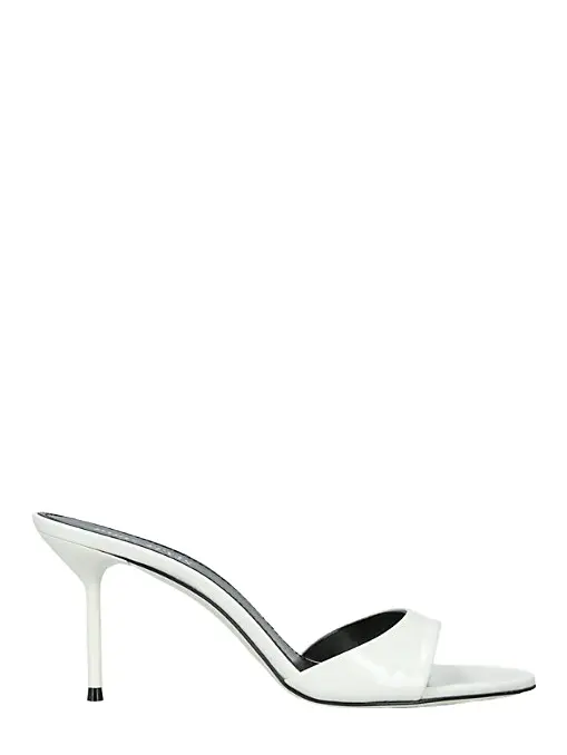 Paris Texas Lidia 70 Leather Heeled Mules - White
