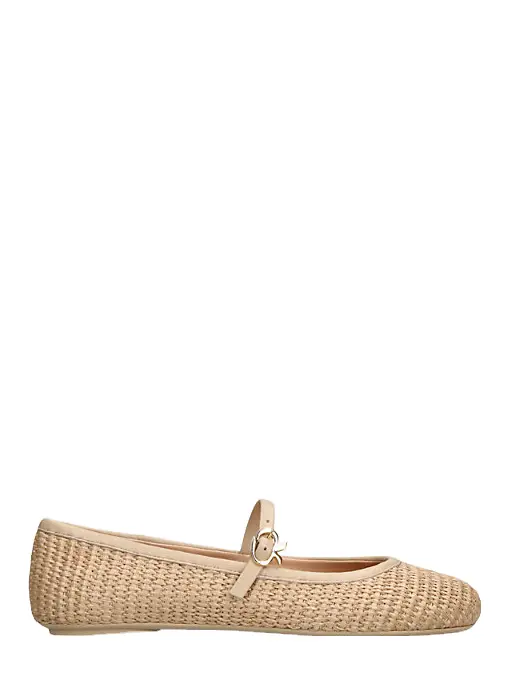 GIANVITO ROSSI Carla Raffia Flats - Beige Comb