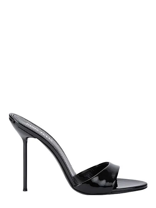Paris Texas Lidia Patent Heeled Leather Mules - Black