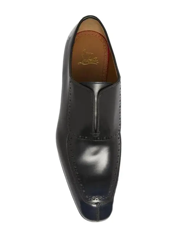 CHRISTIAN LOUBOUTIN Lafitte Spike Leather Oxfords - Navy/black