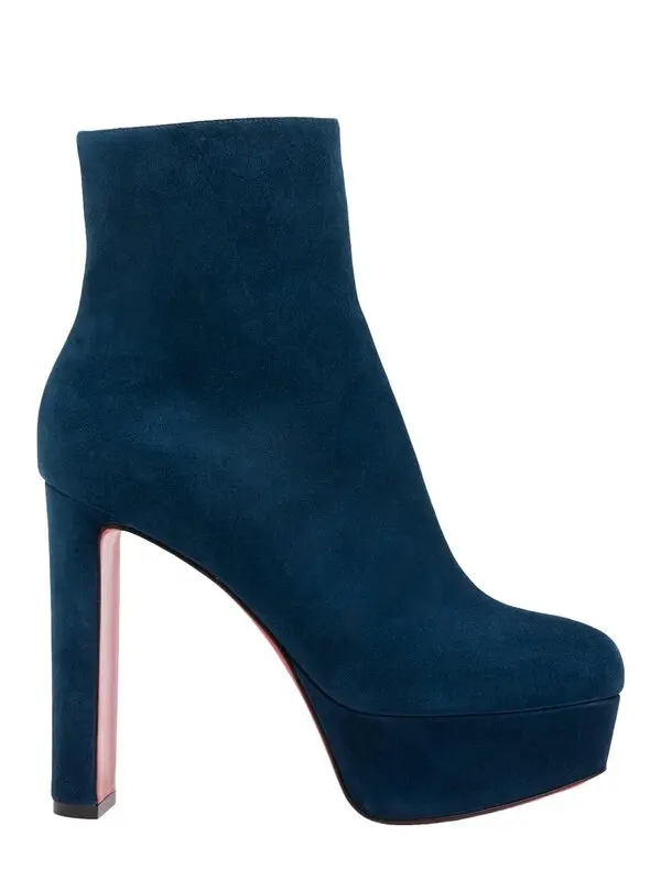 CHRISTIAN LOUBOUTIN 55mm Loo Suede Ankle Booties - Dark Blue