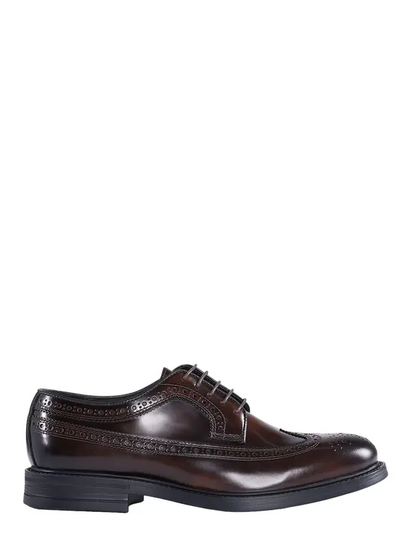PAUL STUART Maxwell Wingtip Brogue Derby Shoes - Cognac