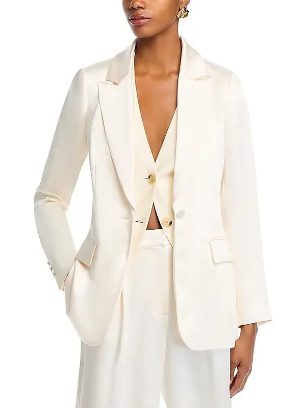 Aqua Satin Blazer - Cream