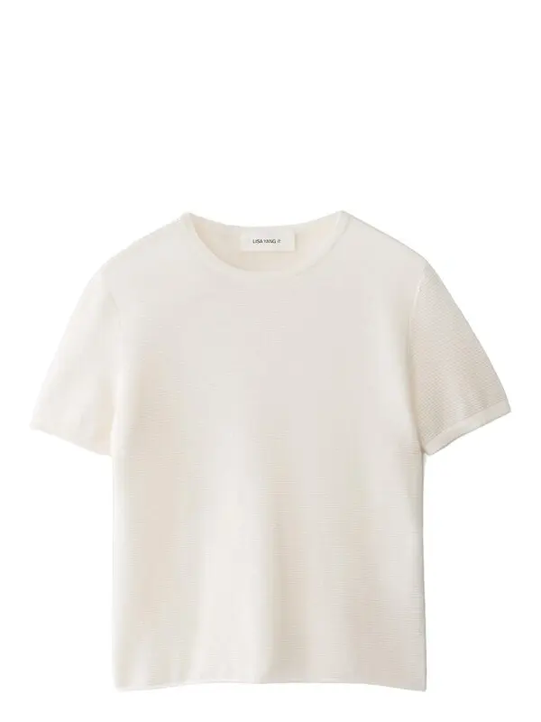 LISA YANG The Ira T-shirt In Featherlight Cashmere - Ivory