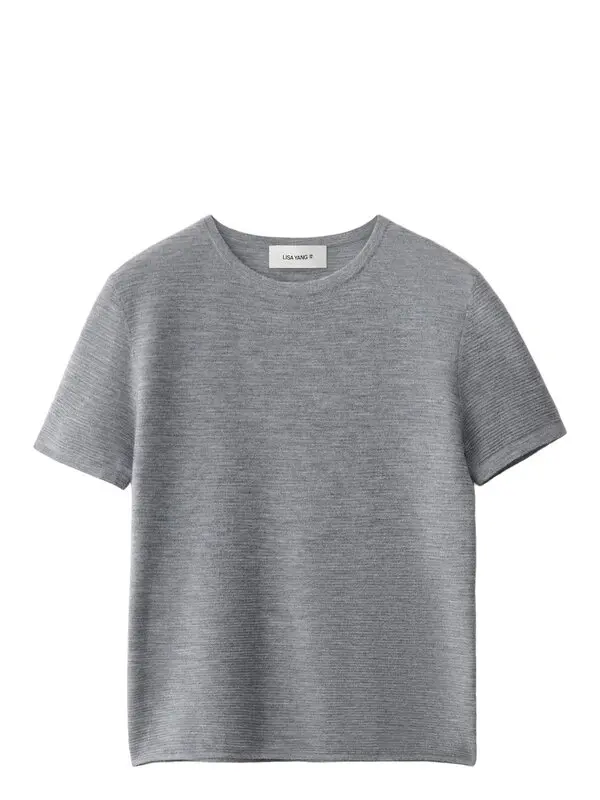 LISA YANG The Ira T-shirt In Featherlight Cashmere - Mist