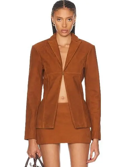 MIMCHIK Pinched Blazer - Cognac