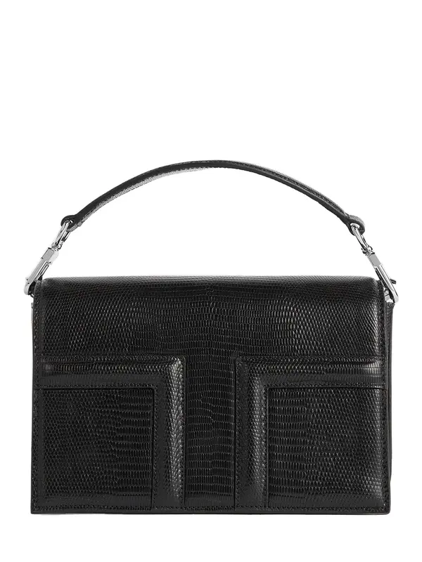 TOTEME T-flap Lizard-embossed Mini Bag - Black