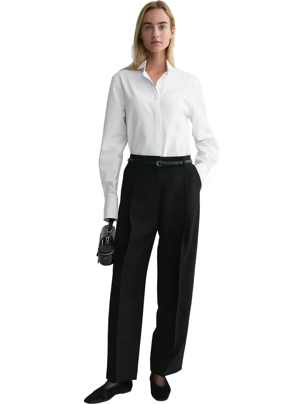 TOTEME Pleated Straight Trousers - Black