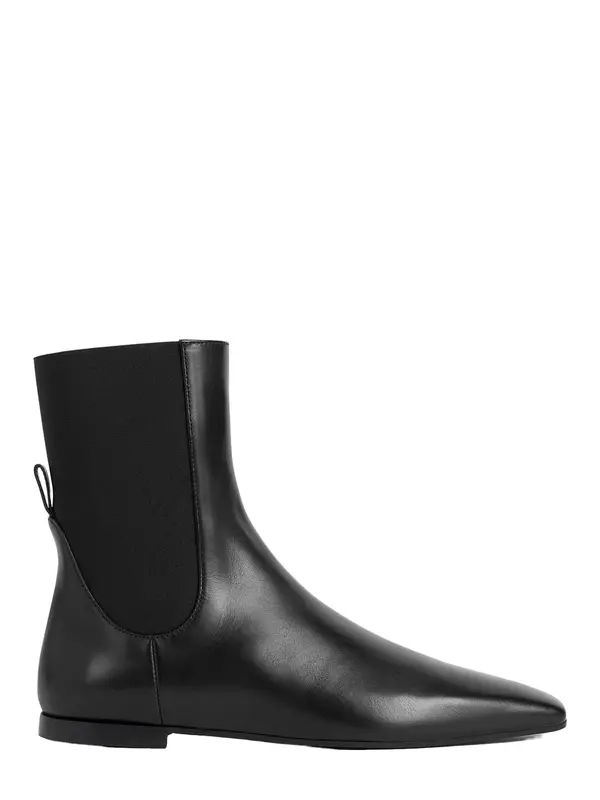 TOTEME Leather Chelsea Boots - Black