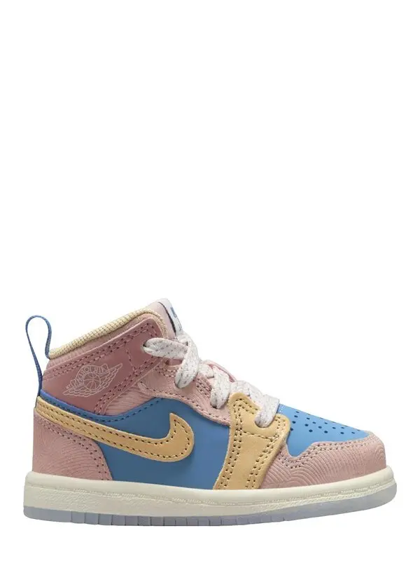 JORDAN 1 Mid High-top Sneakers - Aegean Storm/pink Oxford/red Stardust