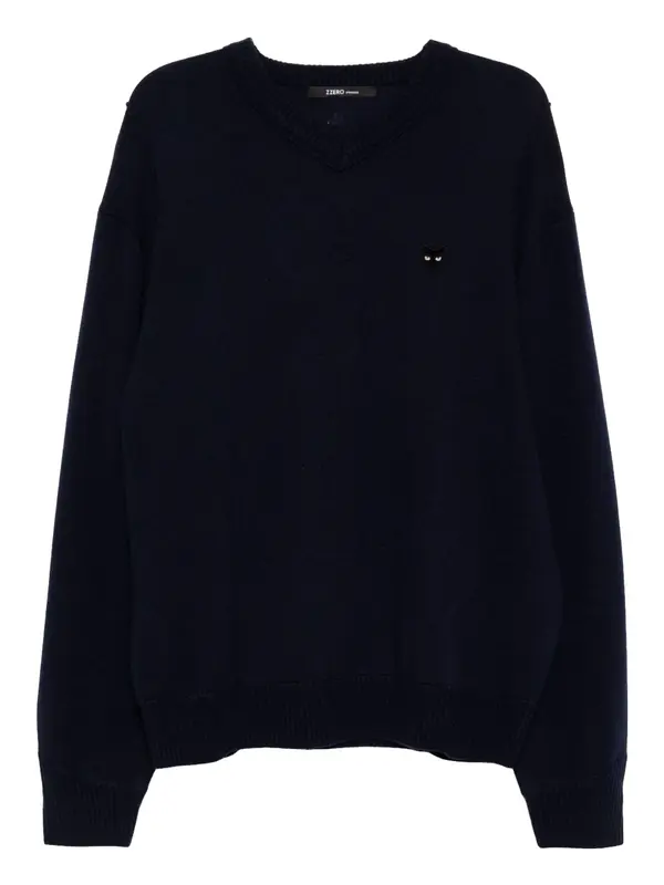SONGZIO Panther V-neck Sweater - Blue