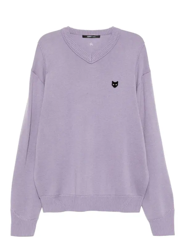 SONGZIO Panther V-neck Sweater - Purple