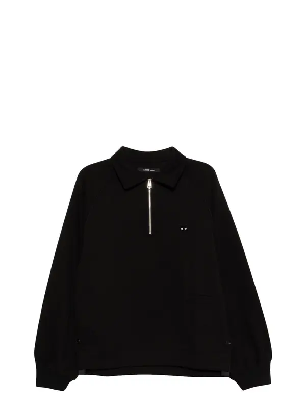SONGZIO Half Zip Collared Sweatshirt - Black
