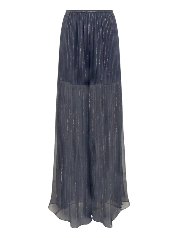Rochas Metallic-threading Flared Trousers - Blue