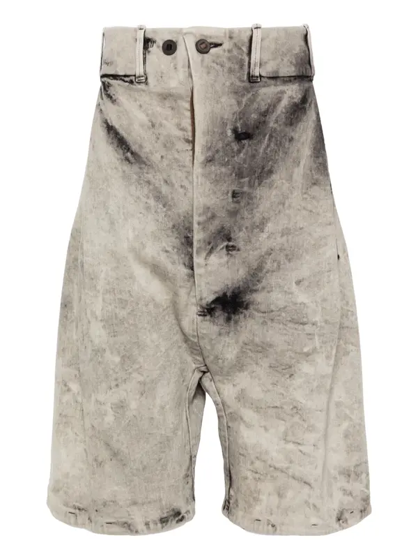 Boris Bidjan Saberi Acid-washed Denim Shorts - Grey