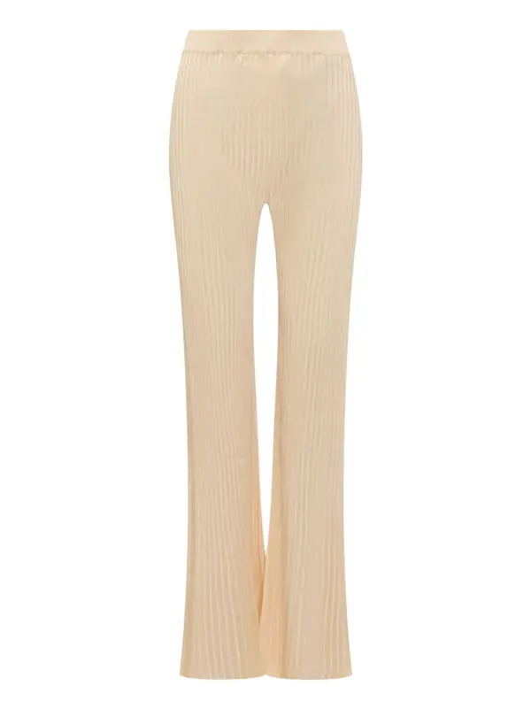 JIL SANDER Ribbed-knit Trousers - Neutrals