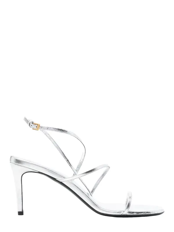 Khaite 75mm Metallic-effect Sandals - Silver
