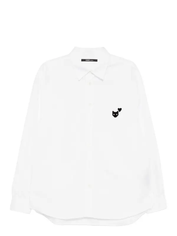 SONGZIO Love Panther Semi-over Shirt - White