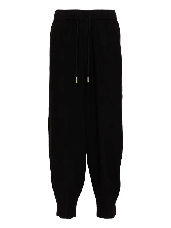 SONGZIO Underdart Knitted Tapered Trousers - Black