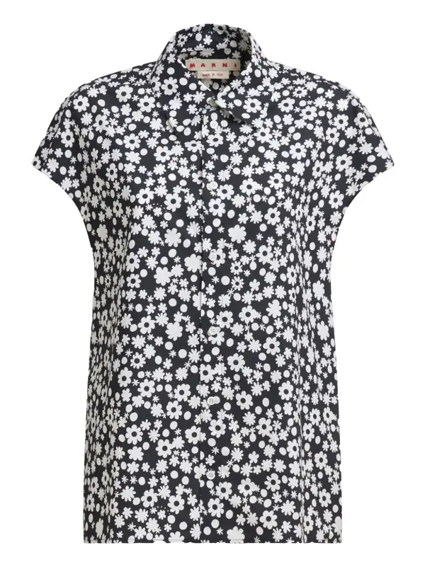 Marni Floral-print Shirt - Black