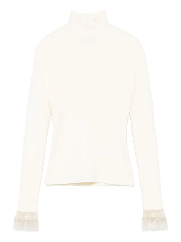 CHIARA FERRAGNI Lurex-detailing Top - White