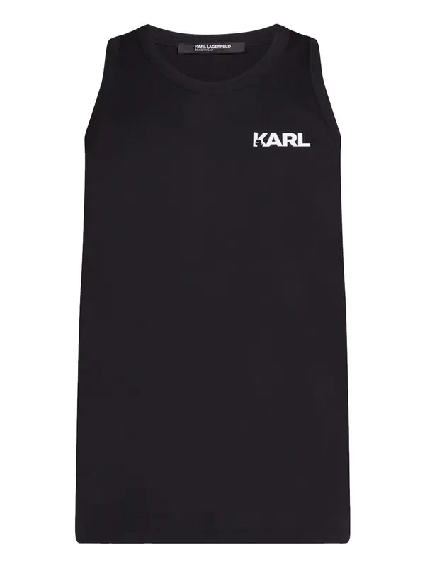 Karl Lagerfeld Logo Beach Tank Top - Black