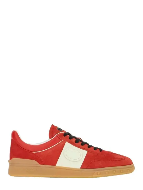 Valentino Garavani Upvillage Low-top Trainers In Split Leather And Calfskin Nappa Leather - Red