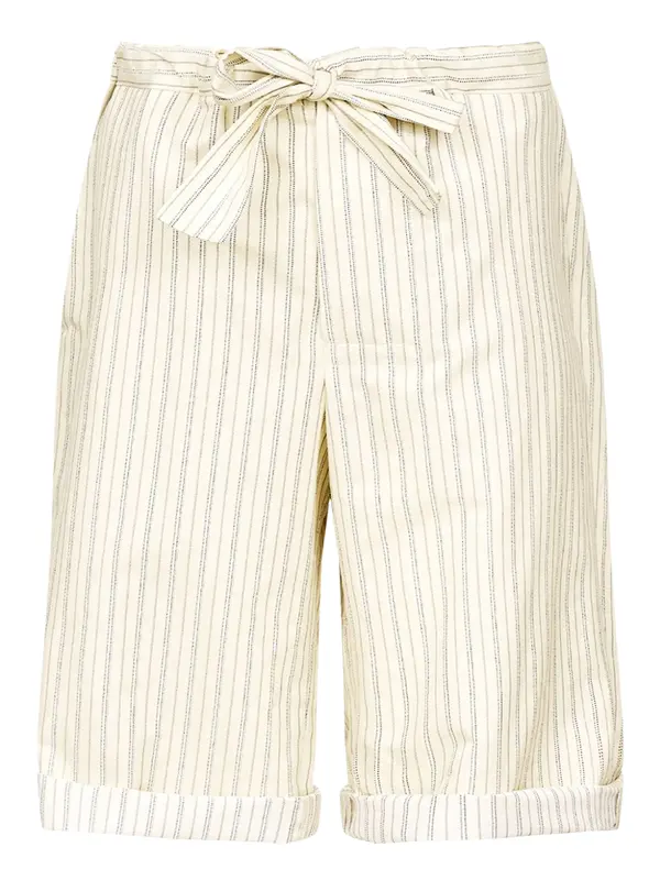 MAISON MARGIELA Striped Above-knee Shorts - Neutrals