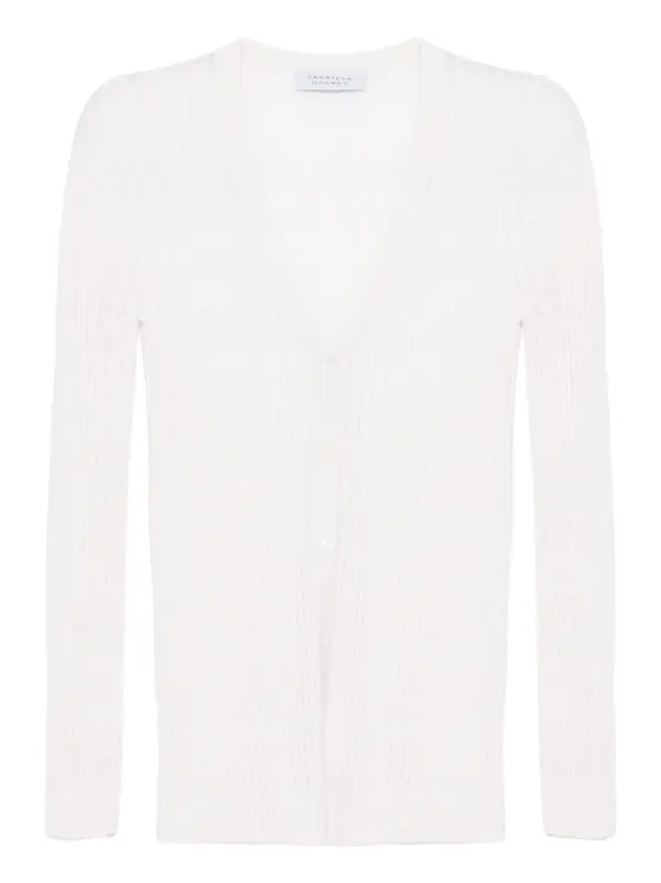 Gabriela Hearst Emma Pointelle Knit Cardigan - Neutrals