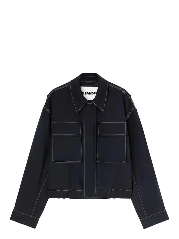 JIL SANDER Concealed Fastening Shirt Jacket - Blue