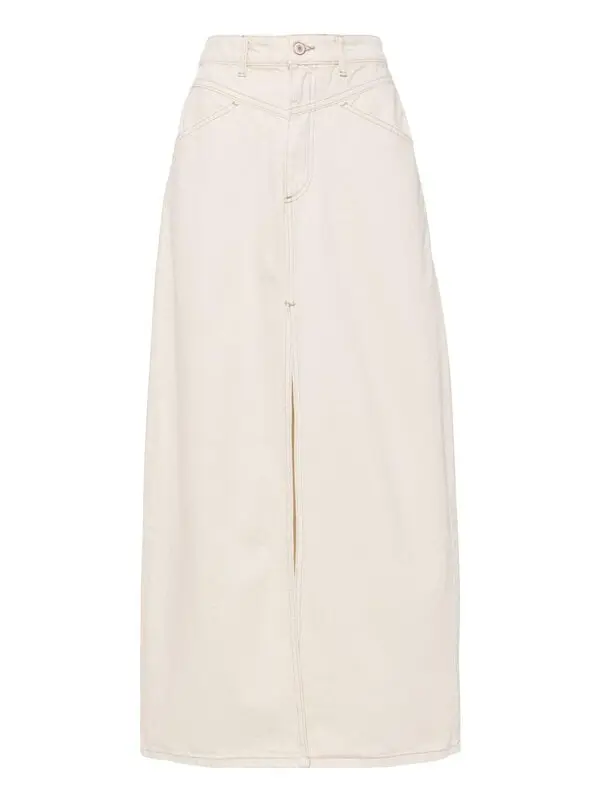 Free People Denim Maxi Skirt - Neutrals