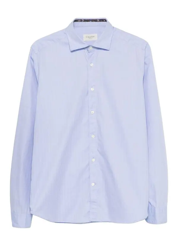TINTORIA MATTEI 954 Herringbone Shirt - Blue