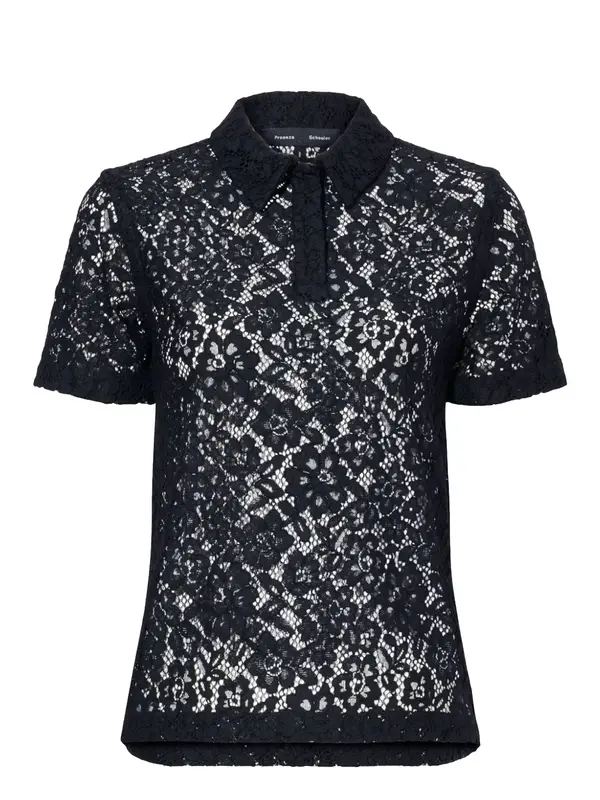 Proenza Schouler Kennedy Polo Top - Black
