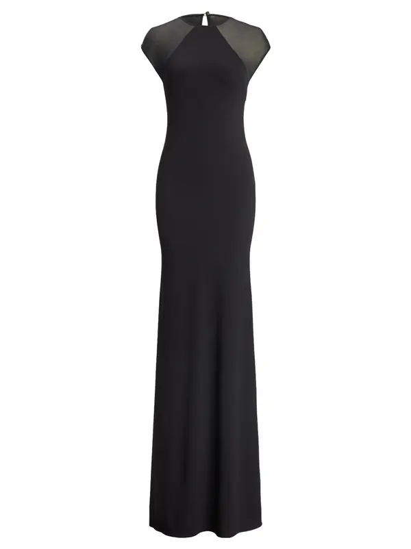 Ralph Lauren Sheer Detail Maxi Dress - Black
